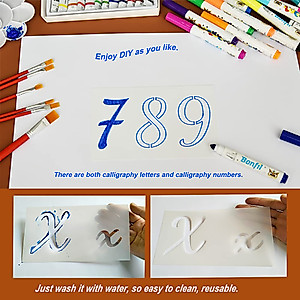 40 pcs Letters and Number Stencils Kit, 3 Inch Calligraphy Reusable Plastic Alphabet Templates for DIY Wood Sign Cake Painting Invitation Art Craft