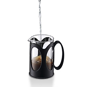 BODUM 10683-01 Kenya French Press Coffee Maker, Borosilicate Glass - 4-Cup (0.5 L), Black