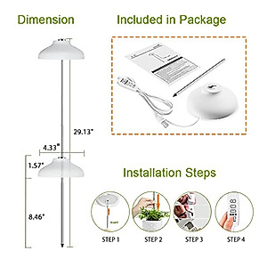 GrowLED Umbrella Herb Garden Grow Light, Height Adjustable, 7ft Cord, 8/12/16 Hours Automatic Timer, 10-Level Brightness, 3 Optional Spectrums, Suitable for Desktop/Large/Hanging Planters, White