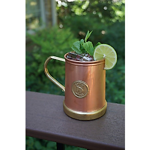 Copper Mules The Finest HandCrafted Copper Mug Unique Patented Design - Solid Brass Base and Handle - Holds 18oz