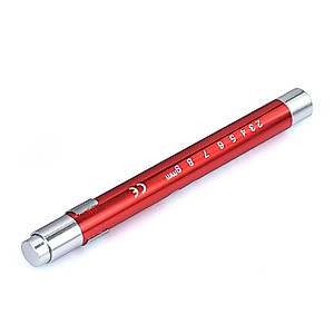 Gonwan Pen Light Led Penlight Lighting Mini Size Bright Dazzling Effect Anodized Reusable Portable Bright Clear Light Medical Pen Light for Nurses Doctors, Red, 13.5cm(L)x1.2cm(Dia)( approx)
