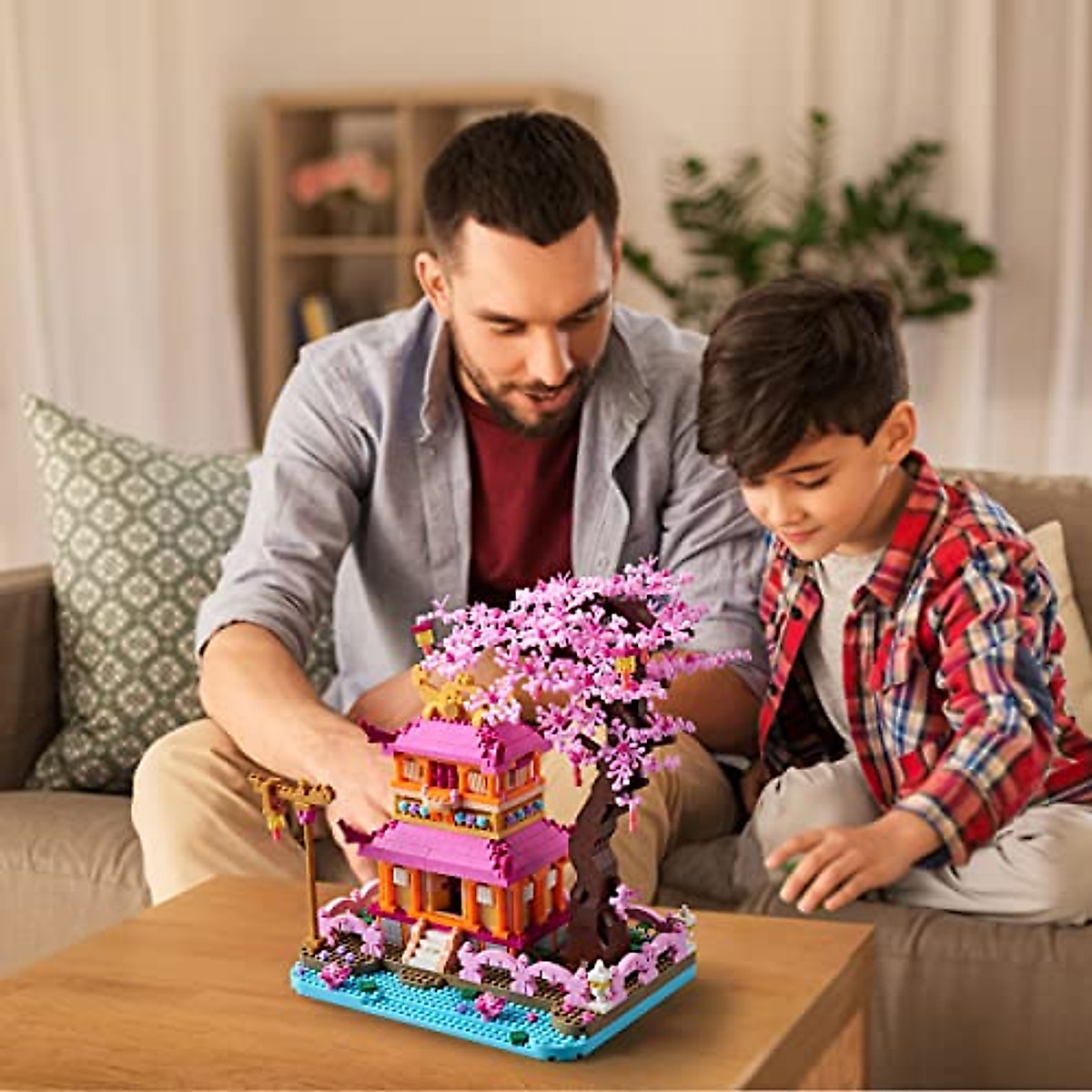 Kadablk Architecture Dream Flower Building Block,Japan Sakura Tree House Construction Set,1810PCS for Adults & Kids,Mirco Blocks Model Set,Creator Blocks,Mini DIY STEM Toys,Assembly Toys
