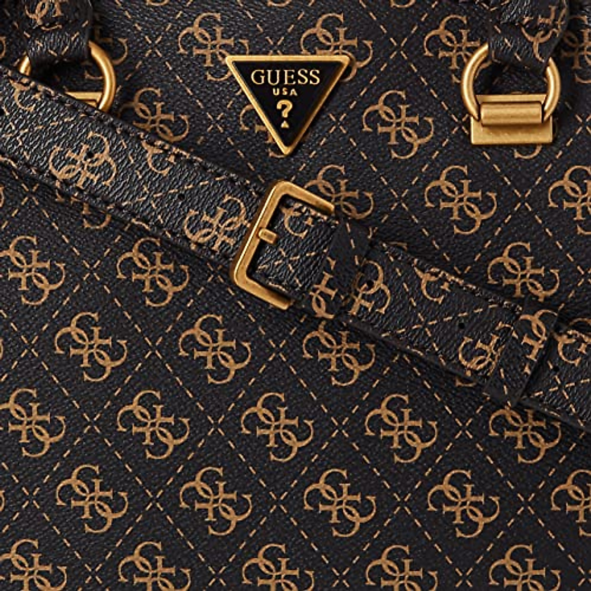 GUESS Alexie Girlfriend Satchel, Brown Logo