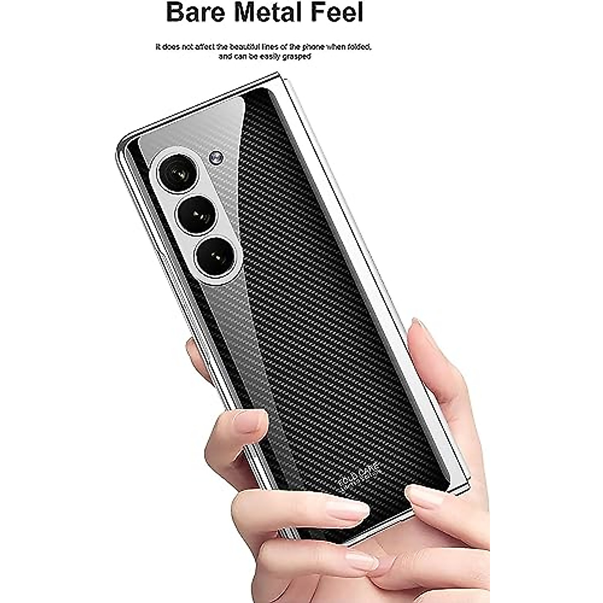 TECHY Galaxy Z Fold 5 Case - Ultra-Thin Electroplated Frame with Stylish and Elegant Patterned Glass, Designed for Samsung Galaxy Z Fold 5 Protection, Purple Pink