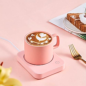 Smart Mug Warmer, ANBANGLIN Coffee Mug Warmer for Desk with Auto Shut Off, Coffee Cup Warmer for Coffee Milk Tea, Candle Warmer (Pink-NO Mug)