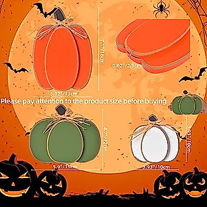 IDATOO Thanksgiving Decorations for Home, 3PCs Rustic Fall Decor Wooden Pumpkin Tabletop Sign Block Set, Autumn Tiered Tray Décor for Halloween Farmhouse Harvest Mantel Spice Table Centerpiece (3 pcs pumpkin)