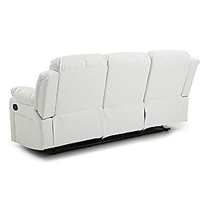 Glory Furniture Reclining Sofa White Faux Leather