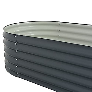 vidaXL Garden Raised Bed 94.4"x31.4"x17.3" galvanized Steel Gray