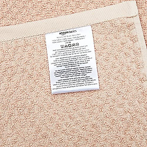 Amazon Basics Odor Resistant Textured Bath Towel Set - 6-Pieces, Blush
