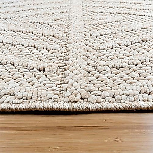 Gertmenian Indoor Flat Woven Area Rugs | Durable, High-Traffic, Non-Shedding & Stain Resistant | Brindi, Beige, 5x7 Standard, 27804