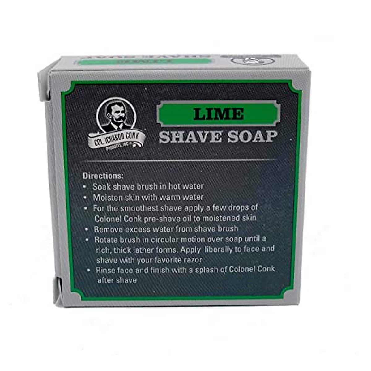 Col. Conk World's Famous Shaving Soap, Lime -- 3 Pack -- Each piece Net Weight 2.25 Oz by Colonel Conk