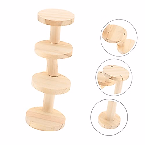 Balacoo Hamster Toy Chinchilla ladders Small Animal Climbing Ladder Chinchilla Rat Platform pet cage Playing Ladder Hamster Climbing Toys pet Toy to Rotate Platform Ladder Wood