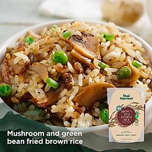 THAI HARVEST 100% USDA Organic Brown Jasmine Rice 7 Ounce (Pack of 8) Microwaveable 90 Seconds Ready to Eat Instant Jasmine Rice for Quick Dinner Meals Zero Preservatives Gluten Free