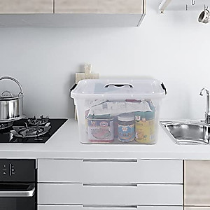 Bblina 10 Liters Clear Storage Boxes, Plastic Organizer Tote Bins Set of 6