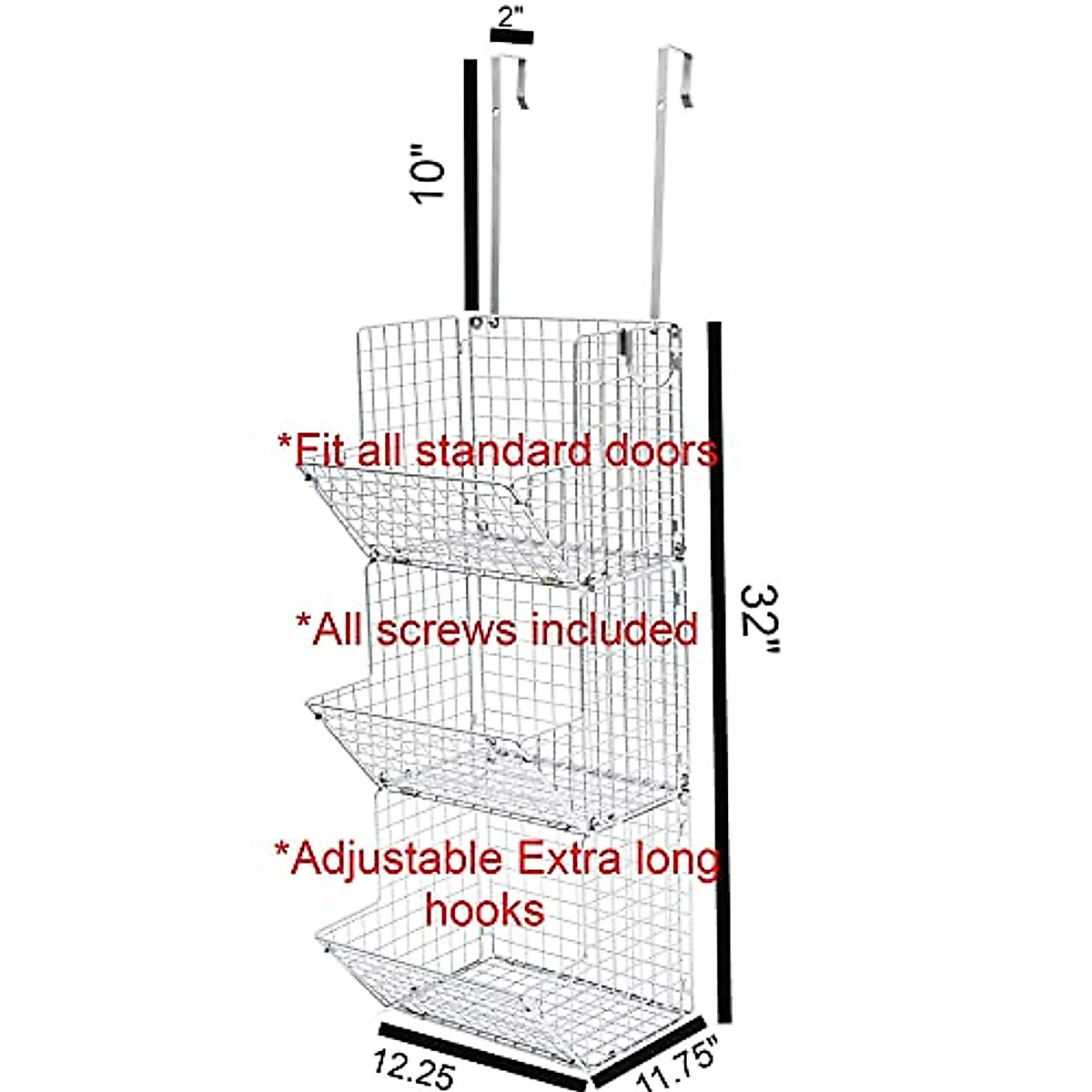 Hanging fruit basket rustic shelves Metal Wire Tier Wall Mounted over the door organizer Kitchen Fruit Produce Bin Rack Bathroom Towel Baskets fruit stand produce storage rustic snack organizer Z Basket Collection