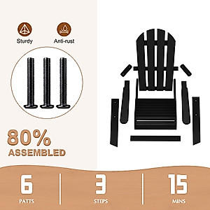 HOLTICO Kids Adirondack Chair, Accent Toddler Adirondack Chair, Folding Adirondack Chair, Outdoor Wooden Kids Fire Pit Lounge Chairs for Yard, Garden, Patio