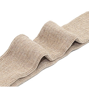 Vpogn 4 Pack Women Cotton Knit Boot Socks Knee High Socks Stockings with Lace Trim (Beige, Dark Grey, Black, Brown)