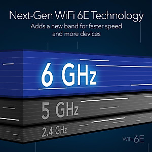 NETGEAR Orbi Quad-Band WiFi 6E Mesh Network System (RBKE963B) - Router +2 Satellite Extenders, Security Features, Up to 10.8Gbps, Coverage up to 9,000 sq.ft., 200 Devices, 10 Gig Internet Port, Black