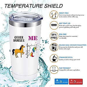 Other Nurses Me Funny Wine Tumbler, Novelty Unicorn Graduation Birthday Gift for Nurse, Registered Nurse, Nurse Practitioner, 20 oz Vacuum Insulated Travel Mug with Gift Box (White)