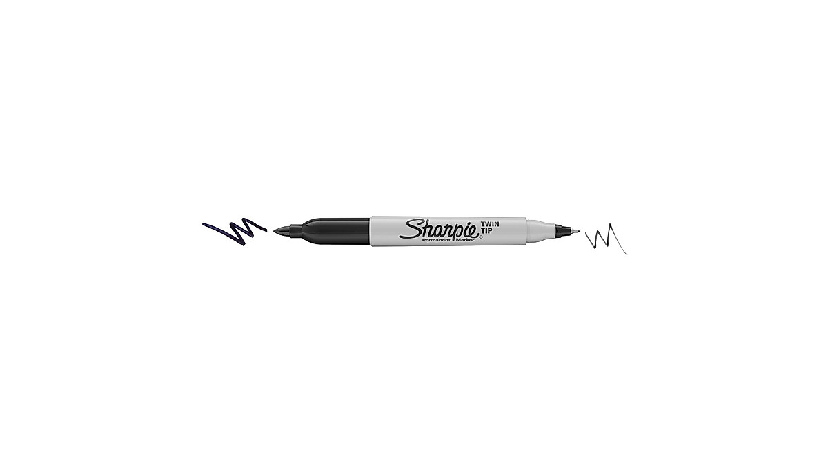 SHARPIE Twin Tip Permanent Markers – Bold & Fine Black Ink