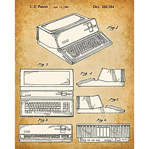 Original Steve Jobs Computer Patent Art Prints - Set of Four Photos (8x10) Unframed - Makes a Great Home or Office Decor and Gift Under $20 for Computer Geeks/Gurus and Tech Support