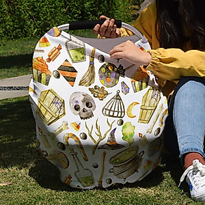 Baby Car Seat Covers Halloween, Nursing Cover Breastfeeding Scarf/Shawl, Infant Carseat Canopy, Stretchy Soft Breathable Multi-use Cover Ups, Alchemy Magic Witch Witchcraft Drawing