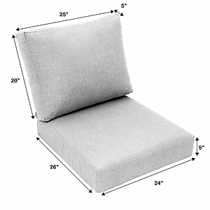 Eddie Bauer Cushion, 24" X 26" X 5", Canvas Black