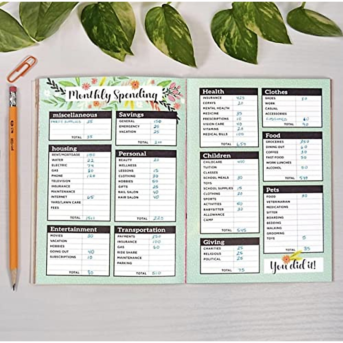 Pen+Gear 5.5" x 7.5" Budget Planner, 80 Pages