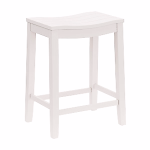 Hillsdale Furniture Fiddler Backless Counter Height Saddle Stool, White