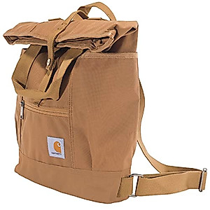 Carhartt Convertible, Durable Tote Bag with Adjustable Backpack Straps and Laptop Sleeve, Brown, One Size