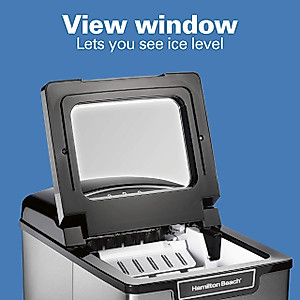 Hamilton Beach Countertop Nugget Ice Maker Machine, Compact & Portable Design, Makes 28 Pounds Per Day, Stainless Steel (86150)