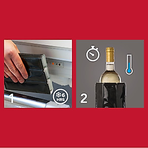 Vacu Vin Active Cooler Wine Chiller - Reusable, Flexible Wine Bottle Cooler - Silver - Wine Cooler Sleeve For Standard Size Bottles - Insulated Wine Bottle Chiller to Keep Wine Cold and Refreshing