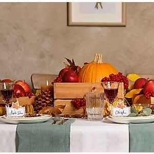 Gift Boutique 100 Pack Thanksgiving with Fall Maple Leaves Seating Harvest Name Card Table Setting Folded Paper Autumn Tent Cards for Dinner Wedding Tables Placement Party Decorations 2" x 3.5"