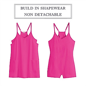 ANRABESS Women Summer Mini Romper Dress Workout Tennis Active Sports Athletic Outfits Built in Shorts Trendy Vacation Hot Pink X-Large