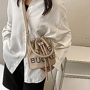 The Bucket Bags and Purses For Women Drawstring Handbags Hobo Purse (brown)