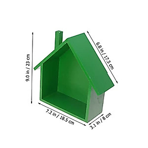 Amosfun Wall Mounted Storage Shelf Wall Shelf Tiny House Storage Shelves Display Shelf Valuable Floating Shelf Wall-Mounted Storage Shelf Home Decorations Wooden Storage Rack Green