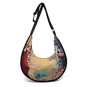 OPQRSTU Womens Hippie Large Sling Shoulder Boho Handbag canvas Crossbody Bags (Purple)