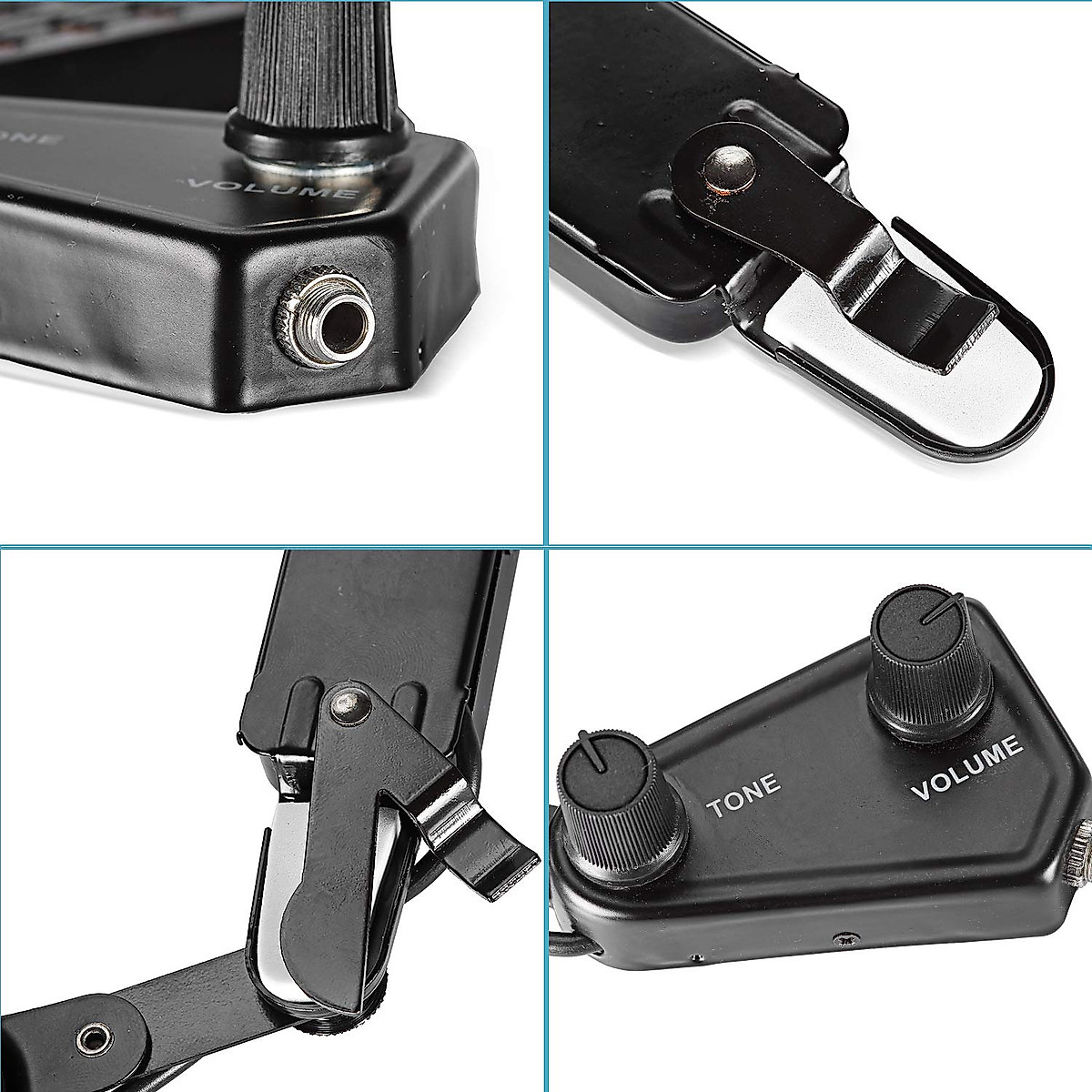 TraderPlus 12 SoundHole Guitar Pickup Acoustic Electric Transducer for Acoustic Guitar Magnetic Preamplifier with Tone and Volume Control, Cable Length 10 ft