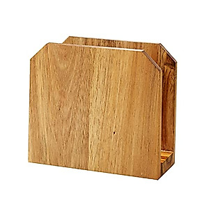 Nelybet Napkin Holder for Table , Acacia Wooden Napkin Holders for Kitchen, Rustic Farmhouse paper Napkins holder for Kitchen Dining Room Counter tops Decor , Brown 6"x5.5