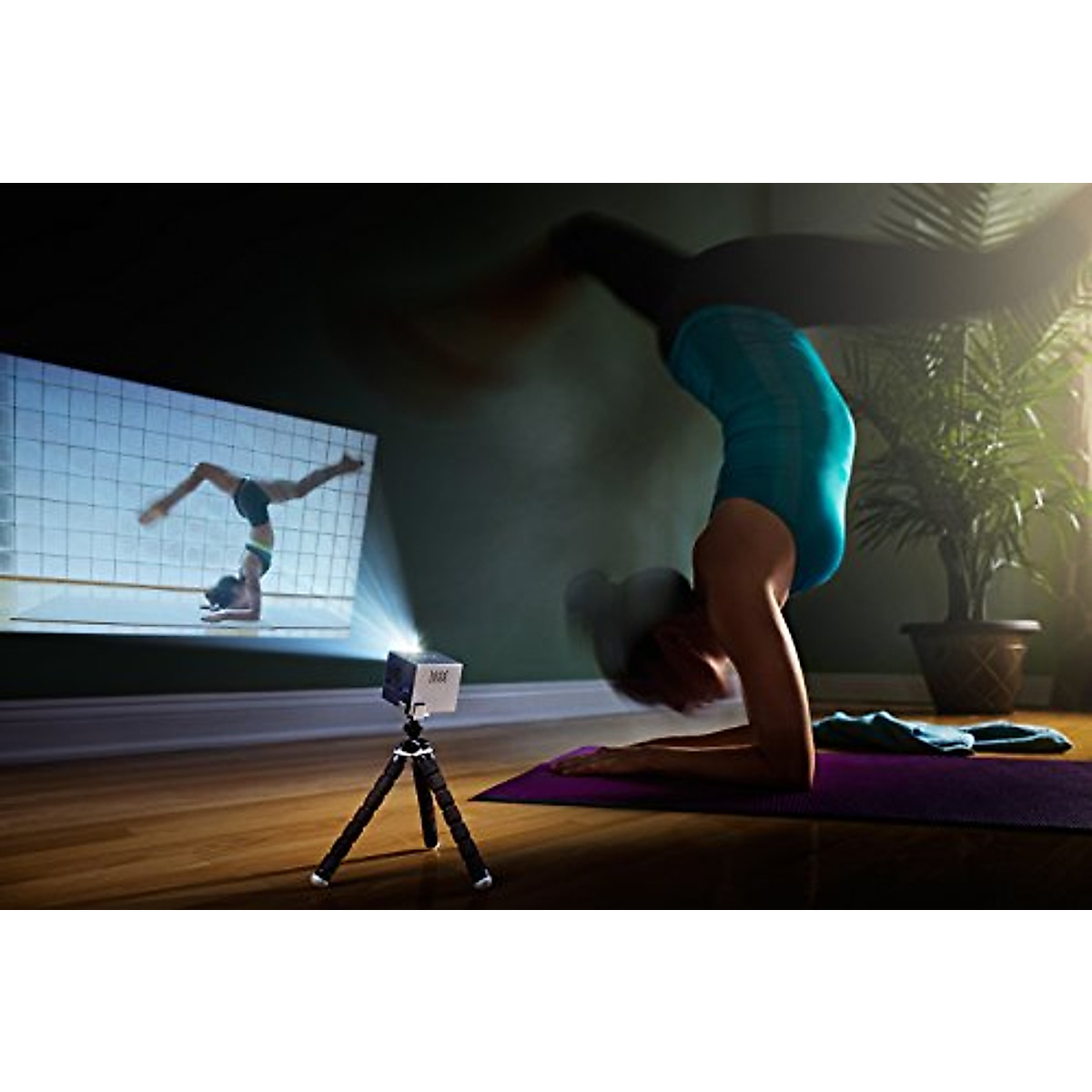 RIF6 CUBE Mini Projector - 2 inch Portable Handheld Projector Screen with Built In Speakers and HDMI Input for SmartPhone, Gaming and Home Movie Theater - Pocket Video Projectors with Full LED Display