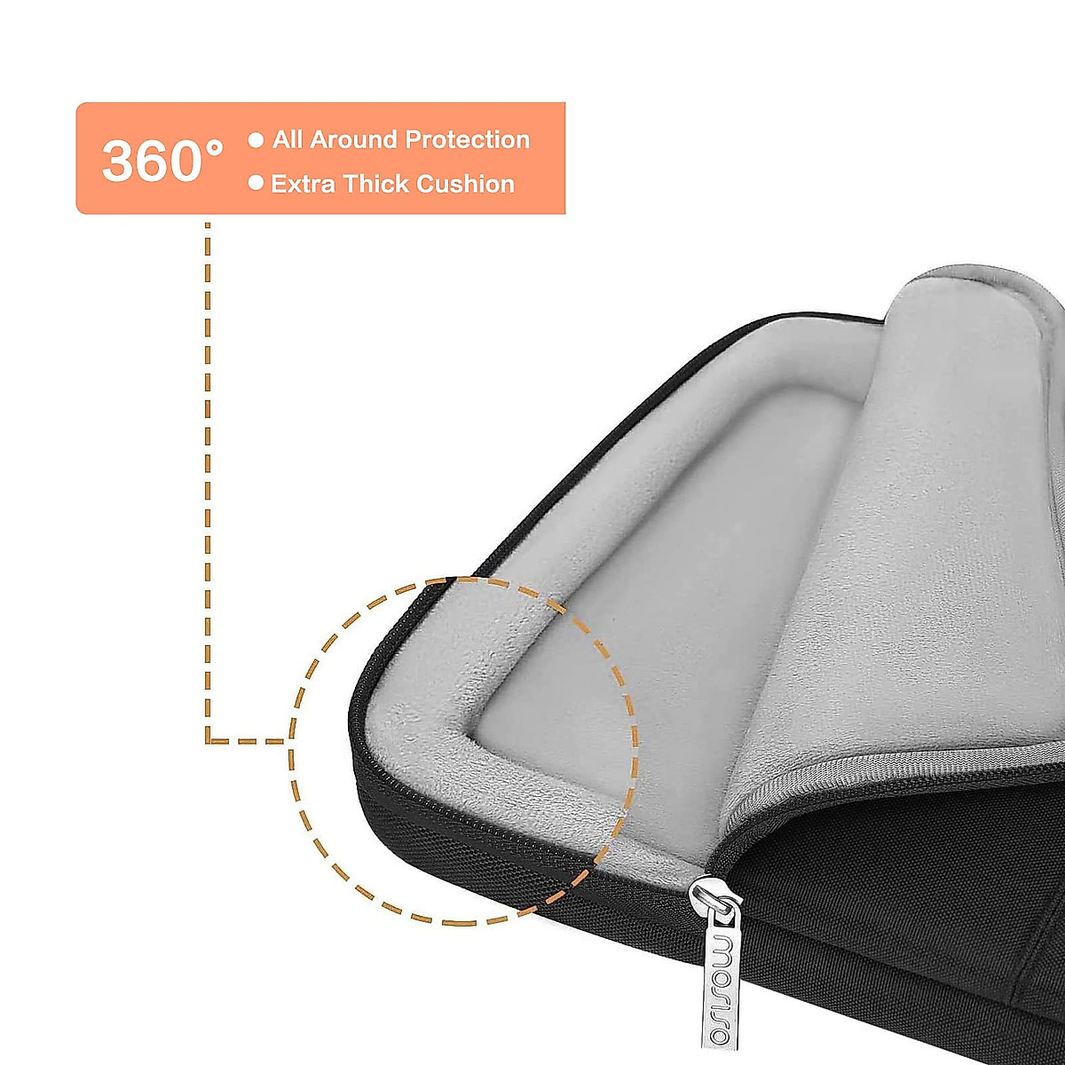 MOSISO 360 Protective Laptop Shoulder Bag Compatible with MacBook Air/Pro,13-13.3 inch Notebook,Compatible with MacBook Pro 14 inch 2023-2021,Side Open Sleeve with 3 Front Pockets&PU Handle&Belt,Black