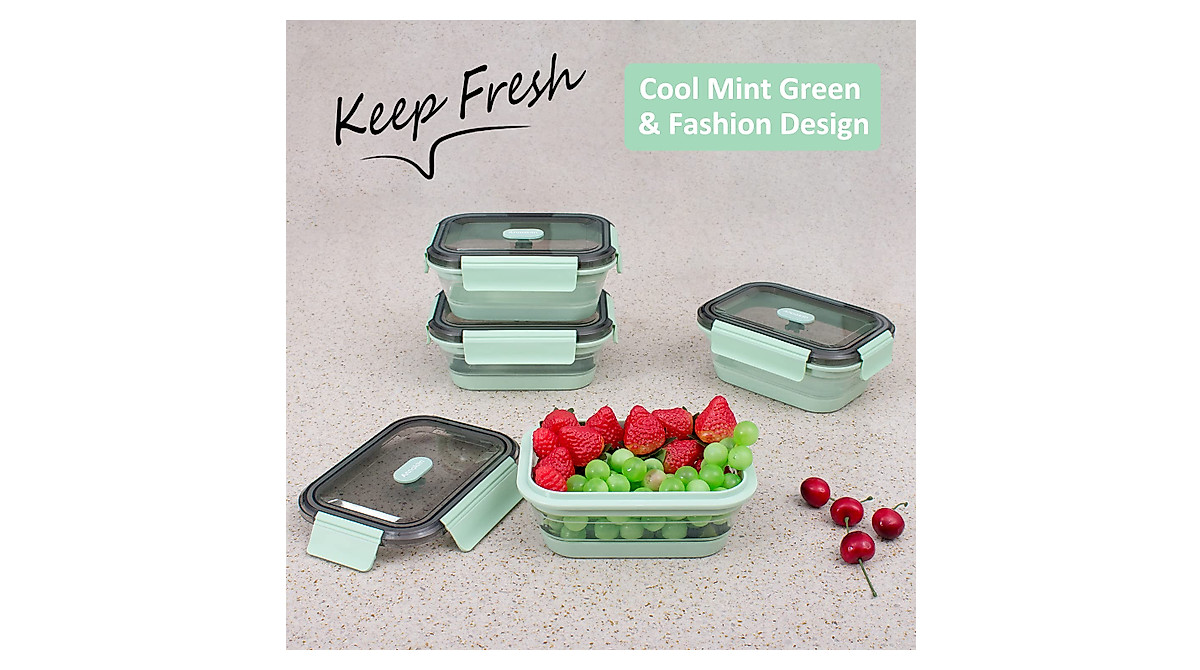 Annaklin Collapsible Food Storage Containers with Lid & Air Vent ...
