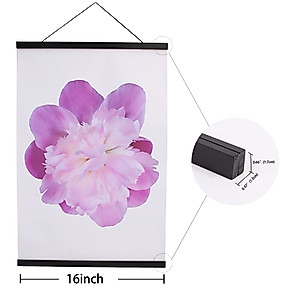 Aynoo Magnetic Poster Hanger Frame, 16x24 16x22 16x20 Poster Frame, 16 Inch Wide Magnetic Hanger Picture Frame,Black,2Pack