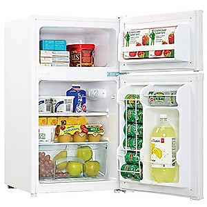 Danby Designer DCR031B1WDD 3.1 Cu.Ft. Compact Refrigerator with Freezer, E-Star Rated Mini Fridge for Bedroom, Living Room, Kitchen, or Office, White