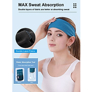 SUJAYU Sweatbands for Women, 4 PCS Womens Headbands Sweat Bands Headbands for Women, Workout Headbands for Women Non Slip, Wide Headbands for Women Hair Wrap Hair Accessories for Women