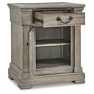 Signature Design by Ashley Moreshire Casual 1 Drawer and 1 Storage Cabinet Night Stand, Gray