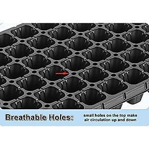 RooTrimmer 10Pcs Seedling Trays Seed Starter 1020 Tray, Plant Grow Kit Greenhouse with Humidity Domes and 200 Cell Seedling Trays