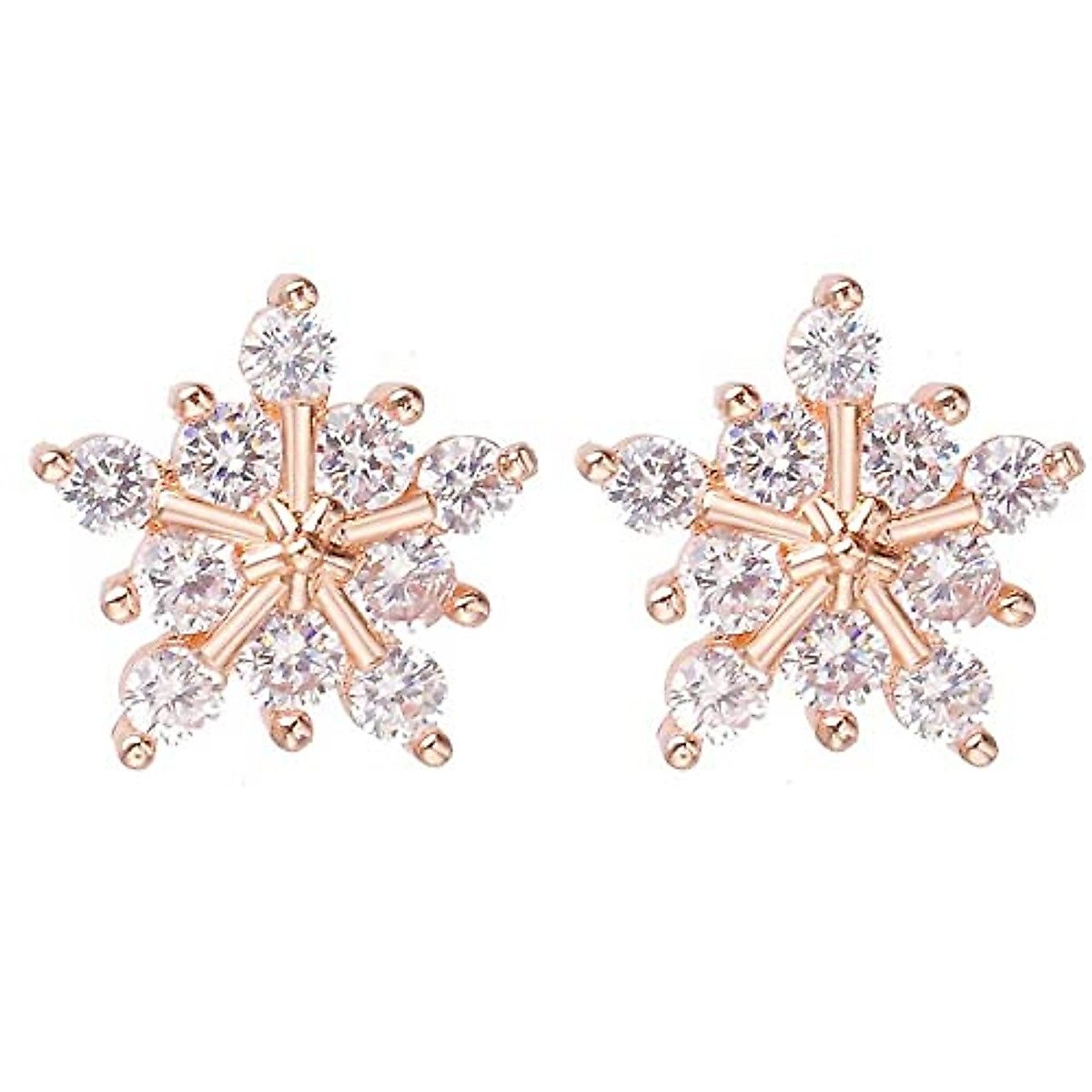 Sweets Bling Snowflake Stud Earrings Big Flower Zircon Earring Women's Accessories Jewelry Gift to Girlfriend Fashion Professionals