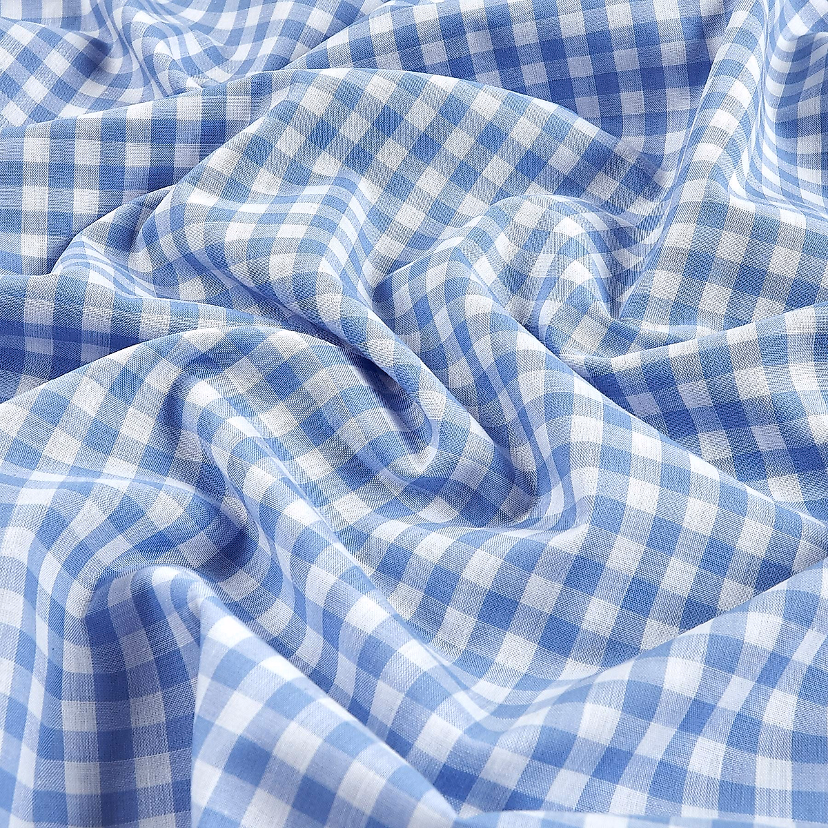 Richcheck 60" Gingham Check 1/4" Blue, Fabric by the Yard