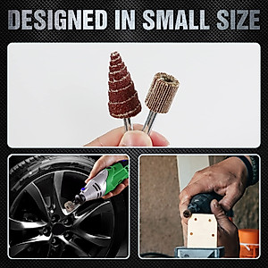 Pukamam 20 Pcs Flap Wheel Sander Set 80 Grit Sanding Wheel for Drill 1/4" Shank for Metal Wood